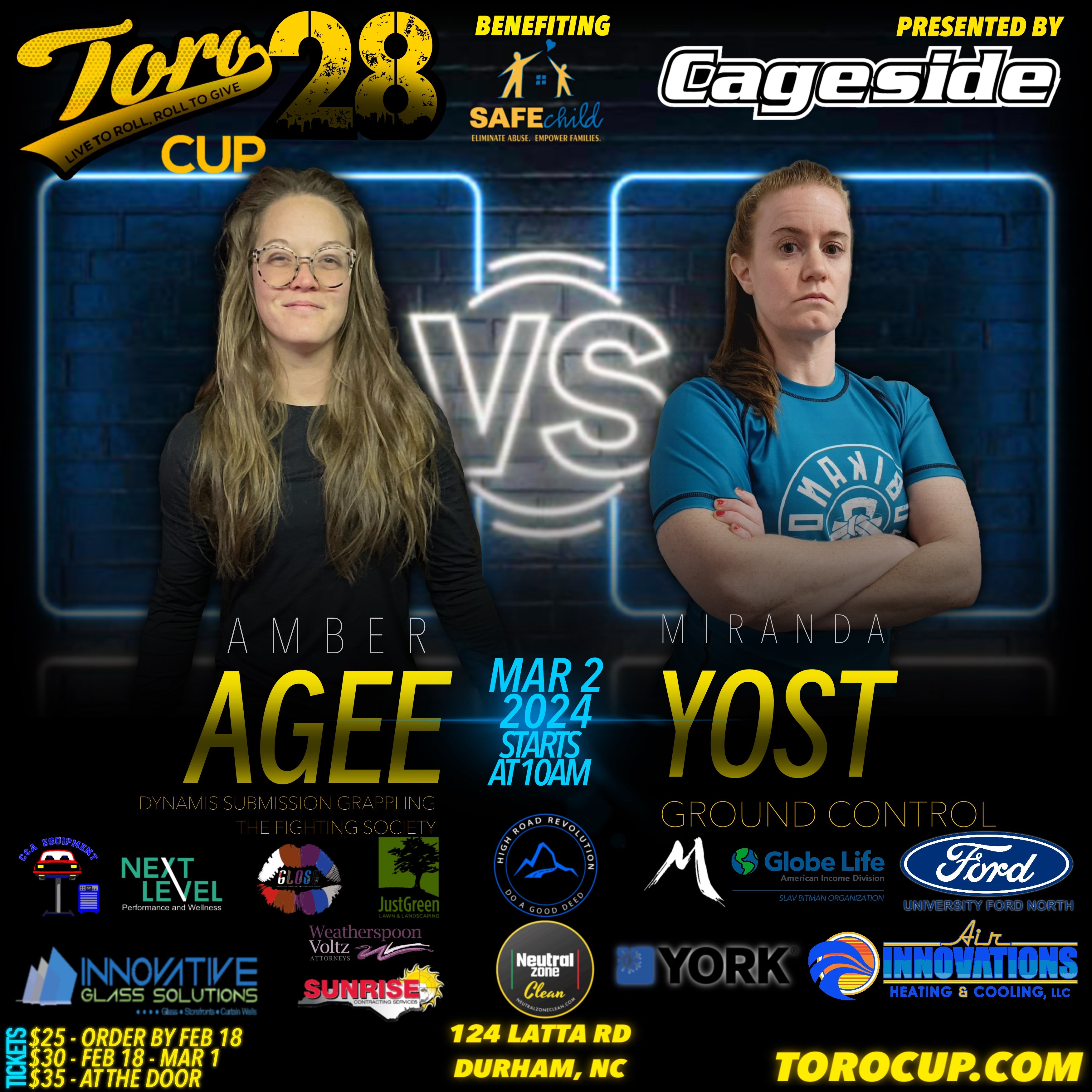 Amber Agee def Miranda Yost via ArmBar :50 $100 Submission Bonus – Torocup